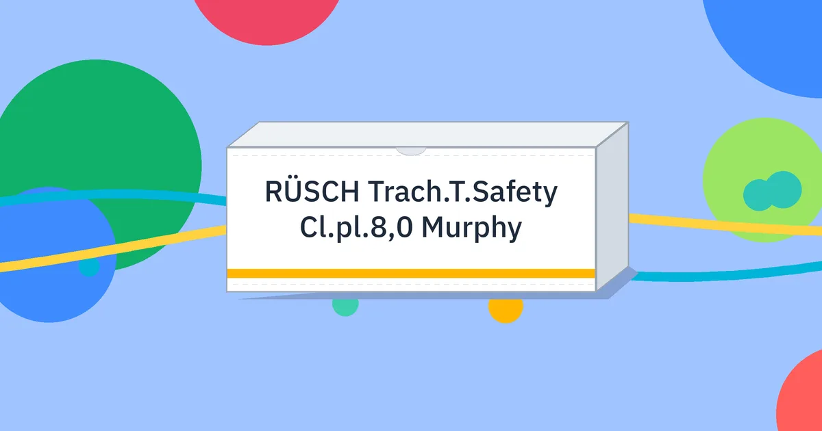 Symbolbild: Packung mit der Aufschrift RÜSCH Trach.T.Safety Cl.pl.8,0 Murphy (PZN 04248151) – Verfügbarkeit und Bezug in Apotheken in Frankfurt am Main