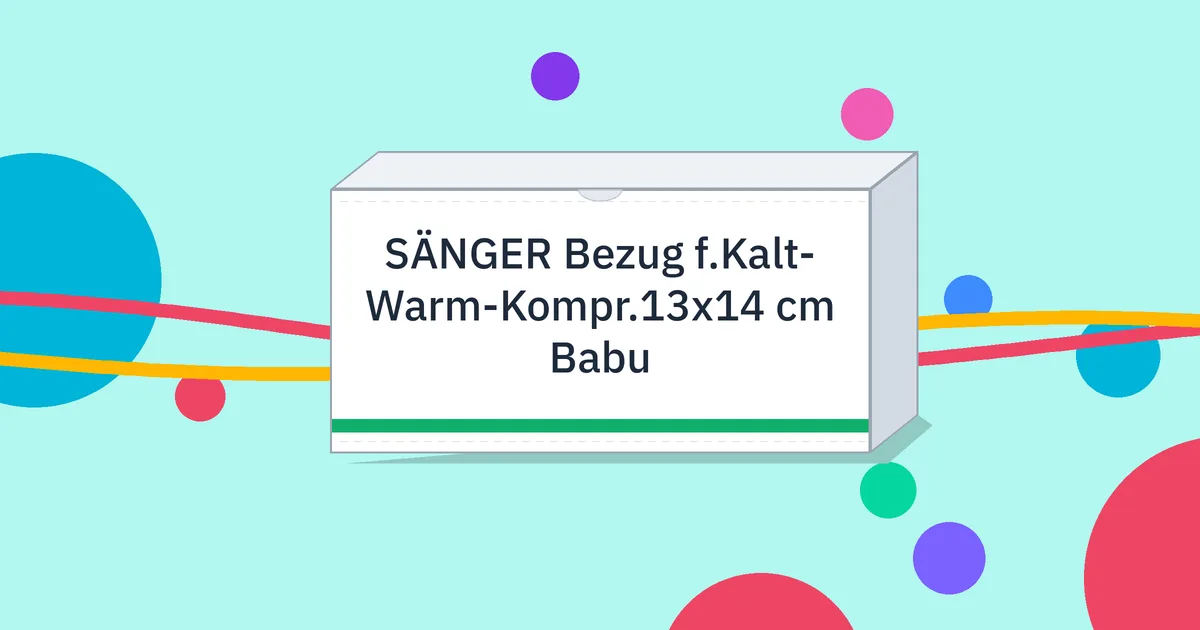 Symbolbild: Packung mit der Aufschrift SÄNGER Bezug f.Kalt-Warm-Kompr.13x14 cm Babu (PZN 05497011) – Verfügbarkeit und Bezug in Apotheken in Frankfurt am Main