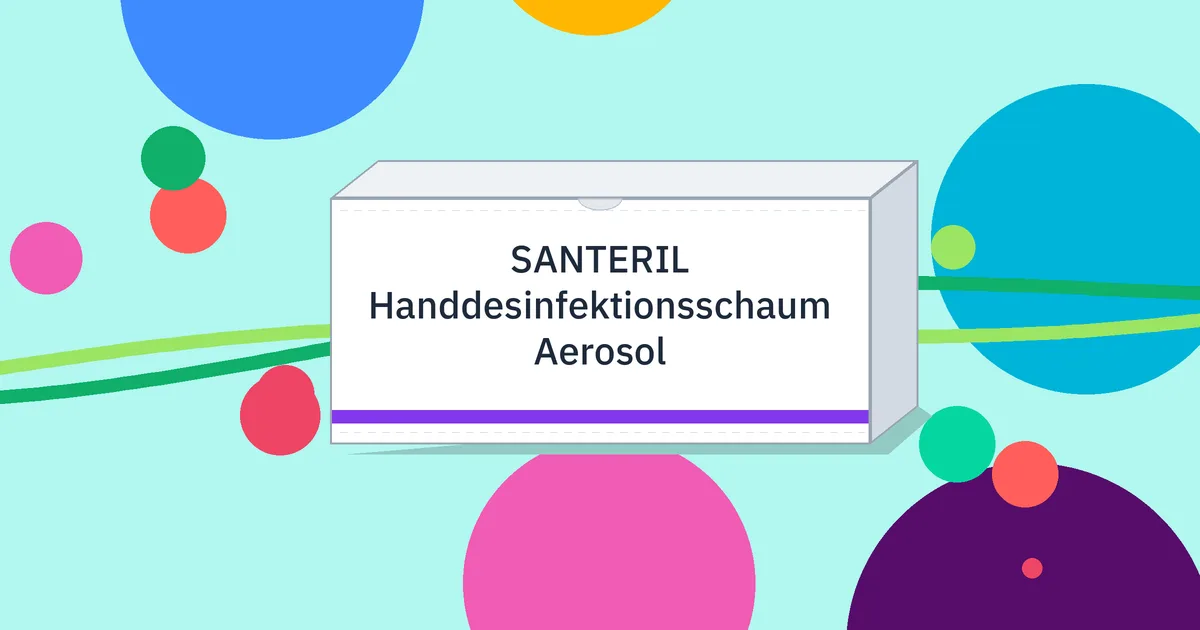Symbolbild: Packung mit der Aufschrift SANTERIL Handdesinfektionsschaum Aerosol (PZN 16659221) – Verfügbarkeit und Bezug in Apotheken in Frankfurt am Main