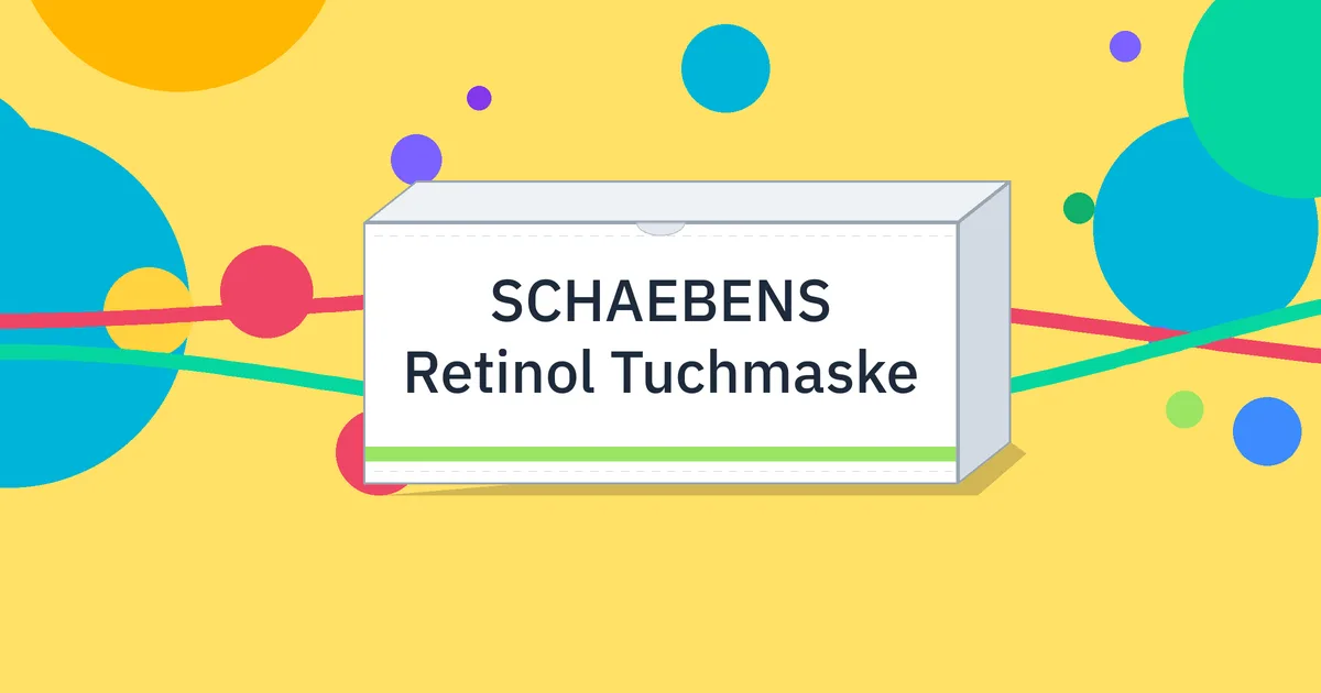 Symbolbild: Packung mit der Aufschrift SCHAEBENS Retinol Tuchmaske (PZN 18355324) – Verfügbarkeit und Bezug in Apotheken in Frankfurt am Main