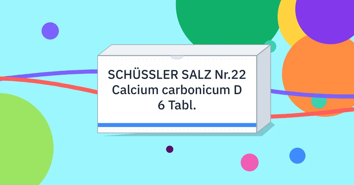 Symbolbild: Packung mit der Aufschrift SCHÜSSLER SALZ Nr.22 Calcium carbonicum D 6 Tabl. (PZN 19644119) – Verfügbarkeit und Bezug in Apotheken in Frankfurt am Main