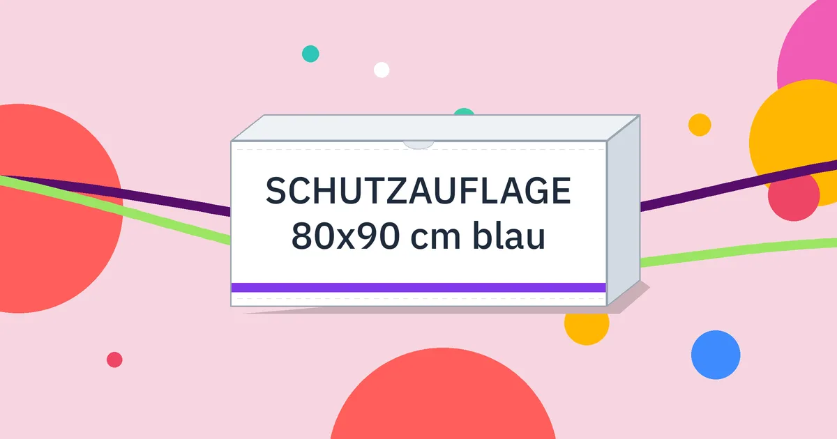 Symbolbild: Packung mit der Aufschrift SCHUTZAUFLAGE 80x90 cm blau (PZN 04353735) – Verfügbarkeit und Bezug in Apotheken in Frankfurt am Main