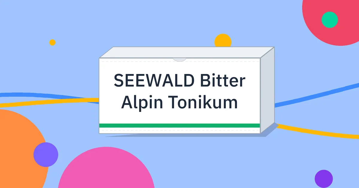 Symbolbild: Packung mit der Aufschrift SEEWALD Bitter Alpin Tonikum (PZN 19545423) – Verfügbarkeit und Bezug in Apotheken in Frankfurt am Main