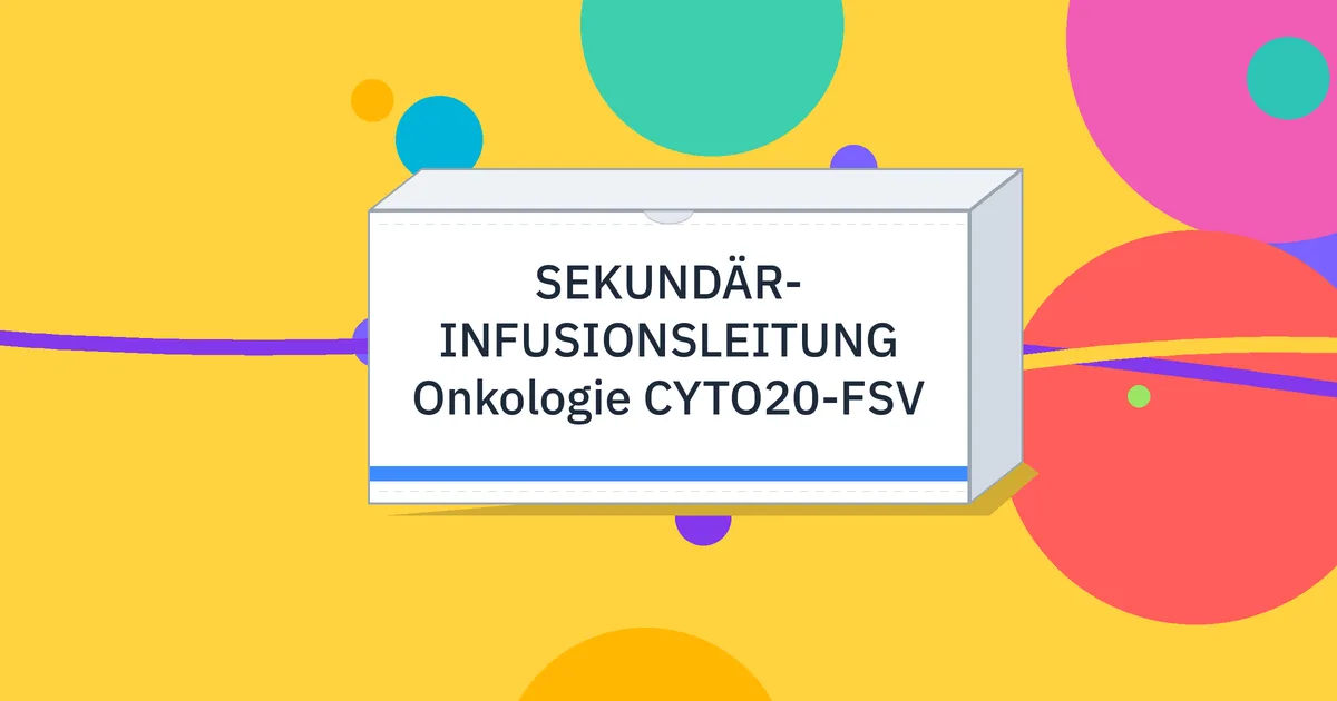 Symbolbild: Packung mit der Aufschrift SEKUNDÄR-INFUSIONSLEITUNG Onkologie CYTO20-FSV (PZN 12413552) – Verfügbarkeit und Bezug in Apotheken in Frankfurt am Main