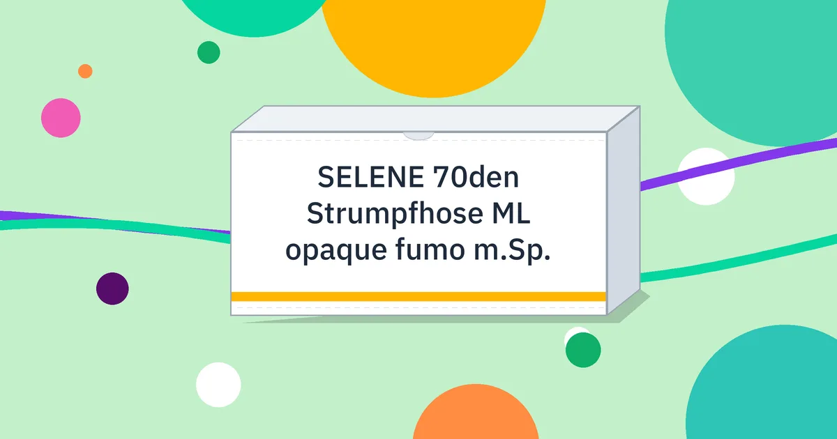 Symbolbild: Packung mit der Aufschrift SELENE 70den Strumpfhose ML opaque fumo m.Sp. (PZN 16173599) – Verfügbarkeit und Bezug in Apotheken in Frankfurt am Main