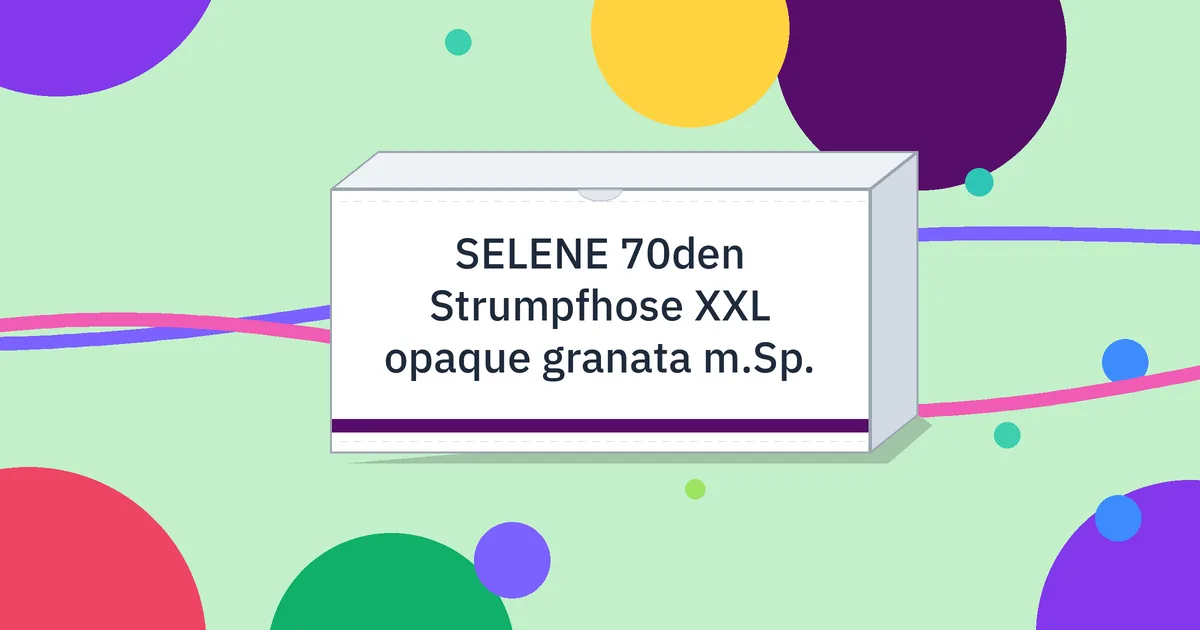 Symbolbild: Packung mit der Aufschrift SELENE 70den Strumpfhose XXL opaque granata m.Sp. (PZN 16173932) – Verfügbarkeit und Bezug in Apotheken in Frankfurt am Main