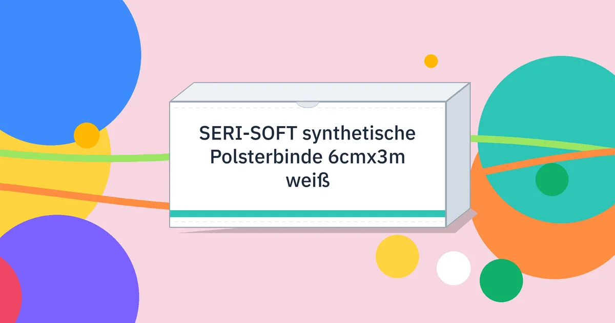 Symbolbild: Packung mit der Aufschrift SERI-SOFT synthetische Polsterbinde 6cmx3m weiß (PZN 19837120) – Verfügbarkeit und Bezug in Apotheken in Frankfurt am Main