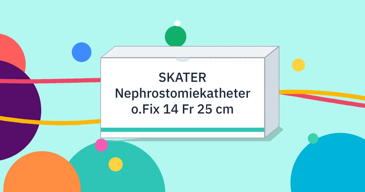 Symbolbild: Packung mit der Aufschrift SKATER Nephrostomiekatheter o.Fix 14 Fr 25 cm (PZN 06769836) – Verfügbarkeit und Bezug in Apotheken in Frankfurt am Main