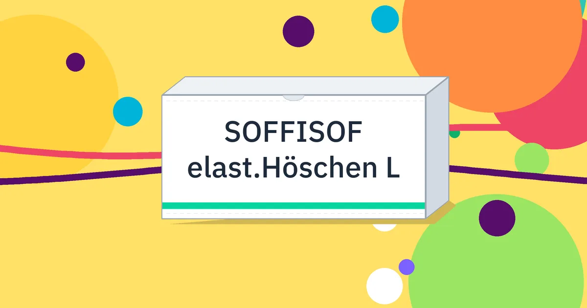 Symbolbild: Packung mit der Aufschrift SOFFISOF elast.Höschen L (PZN 11659104) – Verfügbarkeit und Bezug in Apotheken in Frankfurt am Main