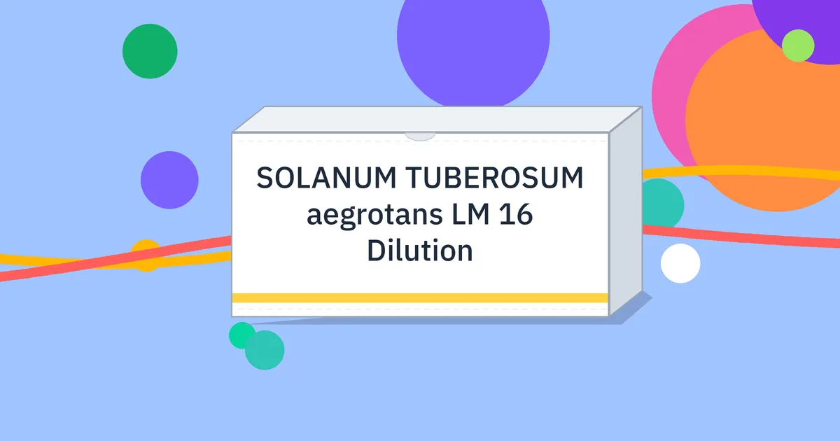 Symbolbild: Packung mit der Aufschrift SOLANUM TUBEROSUM aegrotans LM 16 Dilution (PZN 13193845) – Verfügbarkeit und Bezug in Apotheken in Frankfurt am Main