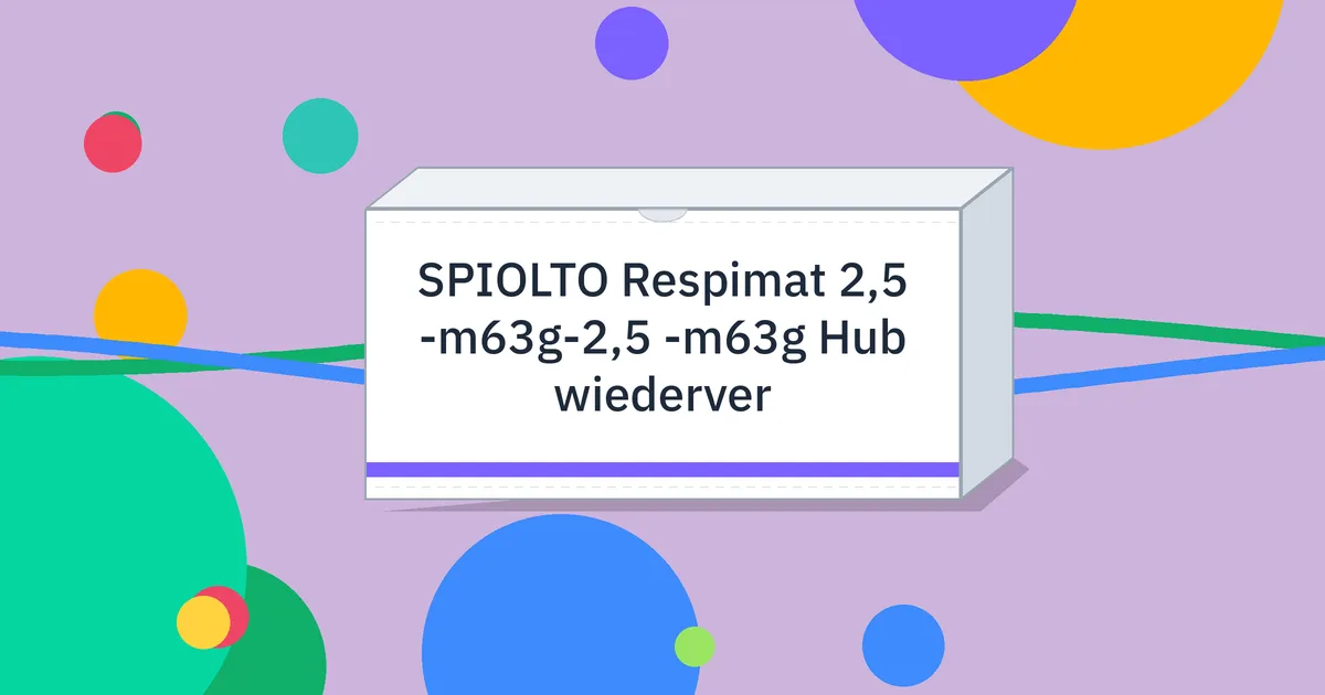Symbolbild: Packung mit der Aufschrift SPIOLTO Respimat 2,5 -m63g-2,5 -m63g Hub wiederver (PZN 16628462) – Verfügbarkeit und Bezug in Apotheken in Frankfurt am Main