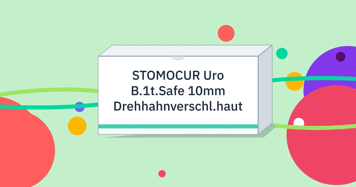 Symbolbild: Packung mit der Aufschrift STOMOCUR Uro B.1t.Safe 10mm Drehhahnverschl.haut (PZN 18192595) – Verfügbarkeit und Bezug in Apotheken in Frankfurt am Main