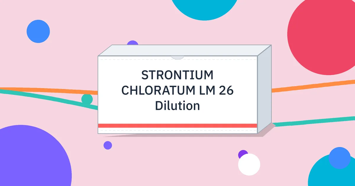 Symbolbild: Packung mit der Aufschrift STRONTIUM CHLORATUM LM 26 Dilution (PZN 13203704) – Verfügbarkeit und Bezug in Apotheken in Frankfurt am Main