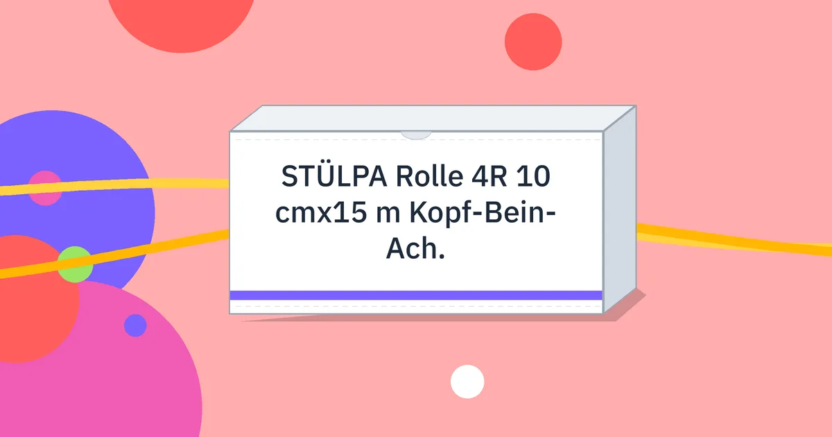 Symbolbild: Packung mit der Aufschrift STÜLPA Rolle 4R 10 cmx15 m Kopf-Bein-Ach. (PZN 00983095) – Verfügbarkeit und Bezug in Apotheken in Frankfurt am Main