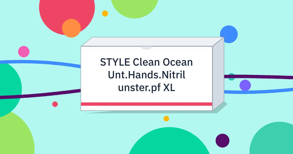 Symbolbild: Packung mit der Aufschrift STYLE Clean Ocean Unt.Hands.Nitril unster.pf XL (PZN 18062131) – Verfügbarkeit und Bezug in Apotheken in Frankfurt am Main