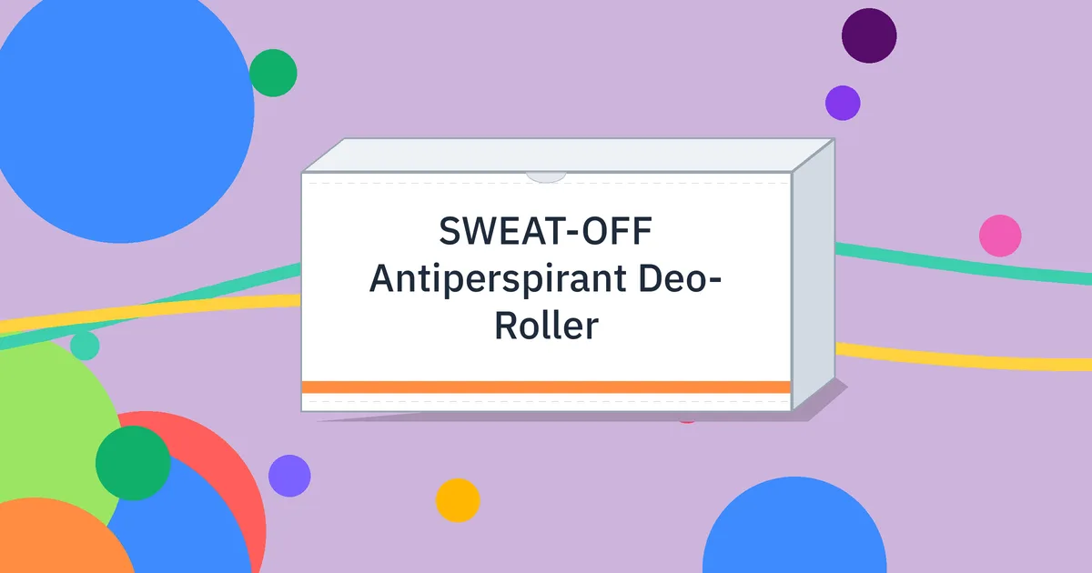 Symbolbild: Packung mit der Aufschrift SWEAT-OFF Antiperspirant Deo-Roller (PZN 00458549) – Verfügbarkeit und Bezug in Apotheken in Frankfurt am Main