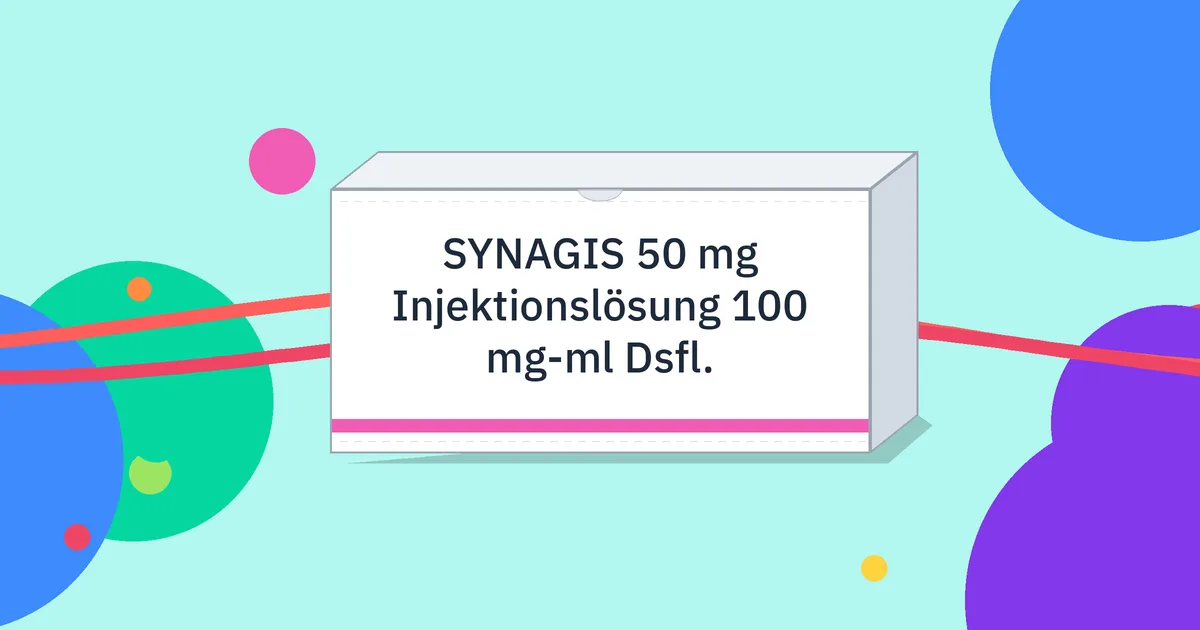 Symbolbild: Packung mit der Aufschrift SYNAGIS 50 mg Injektionslösung 100 mg-ml Dsfl. (PZN 12388618) – Verfügbarkeit und Bezug in Apotheken in Frankfurt am Main