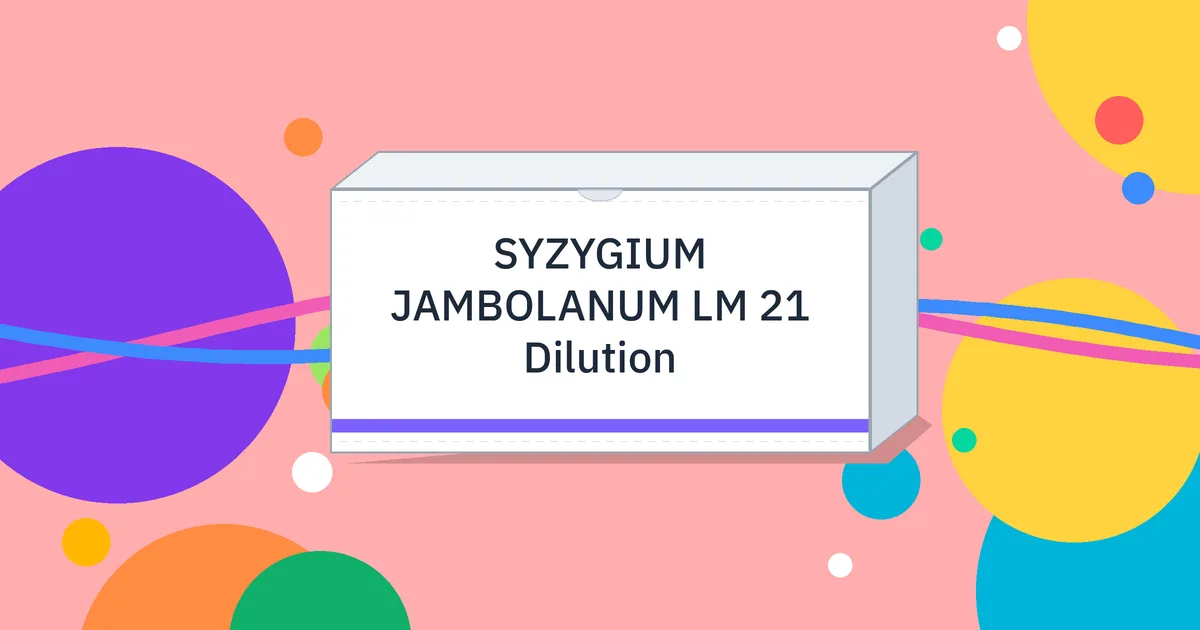 Symbolbild: Packung mit der Aufschrift SYZYGIUM JAMBOLANUM LM 21 Dilution (PZN 13212264) – Verfügbarkeit und Bezug in Apotheken in Frankfurt am Main