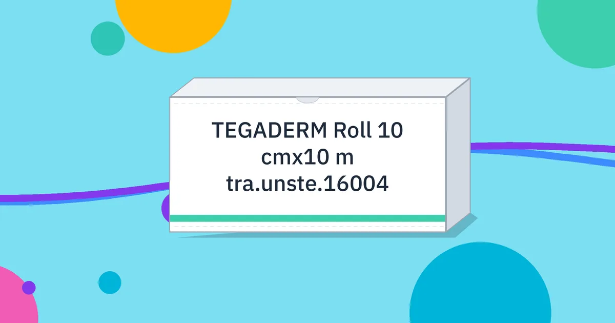Symbolbild: Packung mit der Aufschrift TEGADERM Roll 10 cmx10 m tra.unste.16004 (PZN 11114818) – Verfügbarkeit und Bezug in Apotheken in Frankfurt am Main