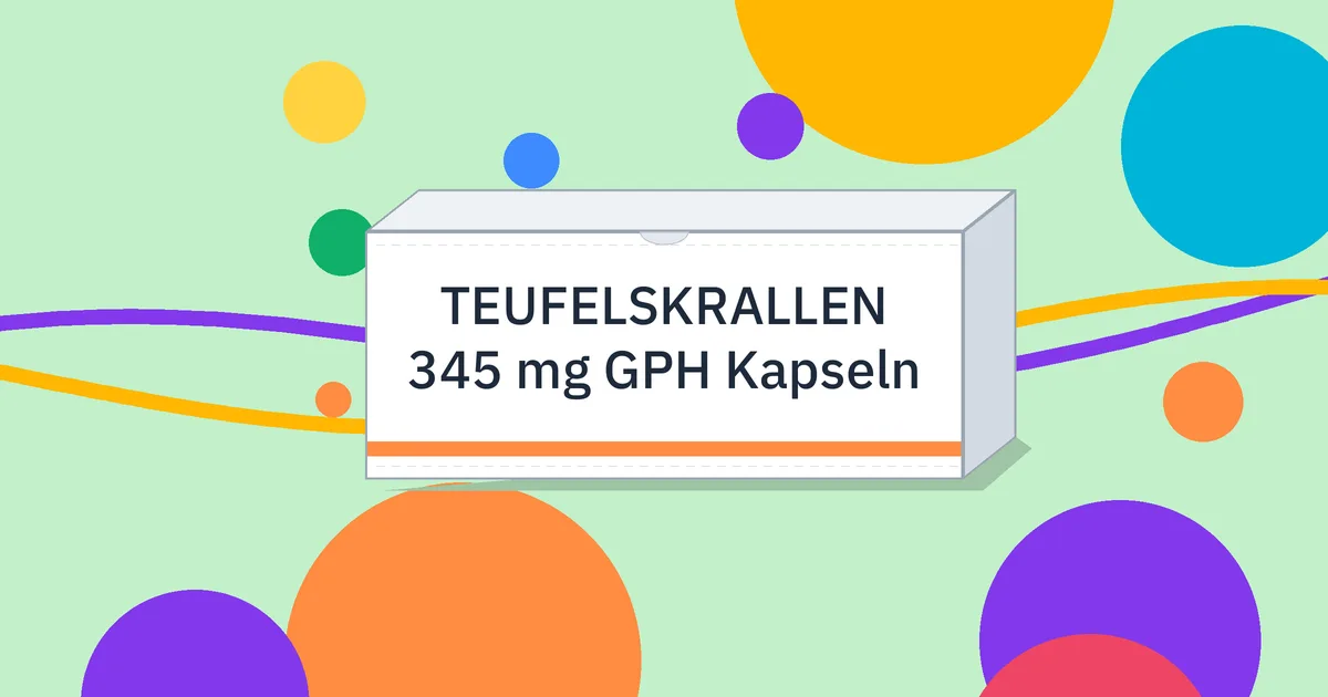 Symbolbild: Packung mit der Aufschrift TEUFELSKRALLEN 345 mg GPH Kapseln (PZN 12539508) – Verfügbarkeit und Bezug in Apotheken in Frankfurt am Main