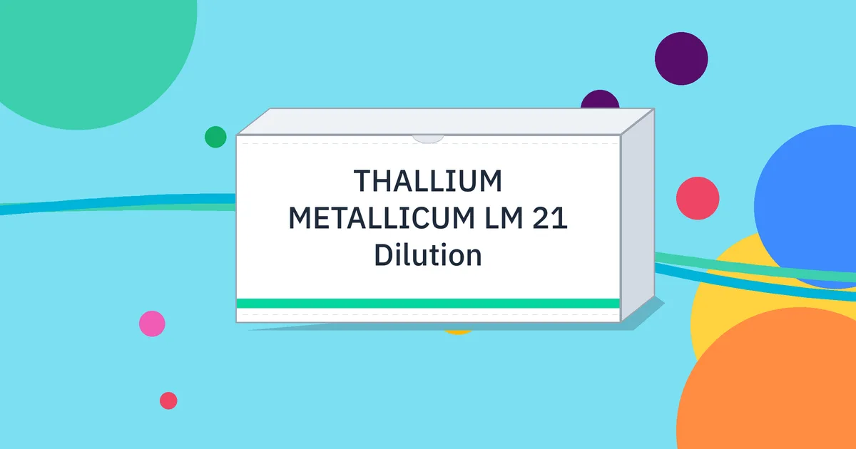 Symbolbild: Packung mit der Aufschrift THALLIUM METALLICUM LM 21 Dilution (PZN 13218545) – Verfügbarkeit und Bezug in Apotheken in Frankfurt am Main