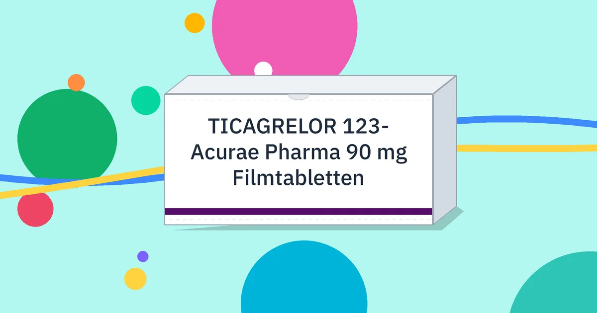 Symbolbild: Packung mit der Aufschrift TICAGRELOR 123-Acurae Pharma 90 mg Filmtabletten (PZN 19831198) – Verfügbarkeit und Bezug in Apotheken in Frankfurt am Main