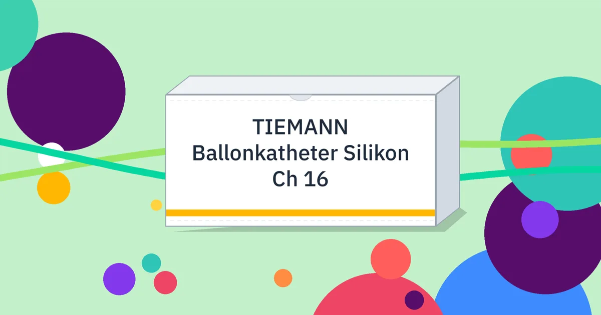 Symbolbild: Packung mit der Aufschrift TIEMANN Ballonkatheter Silikon Ch 16 (PZN 03227709) – Verfügbarkeit und Bezug in Apotheken in Frankfurt am Main