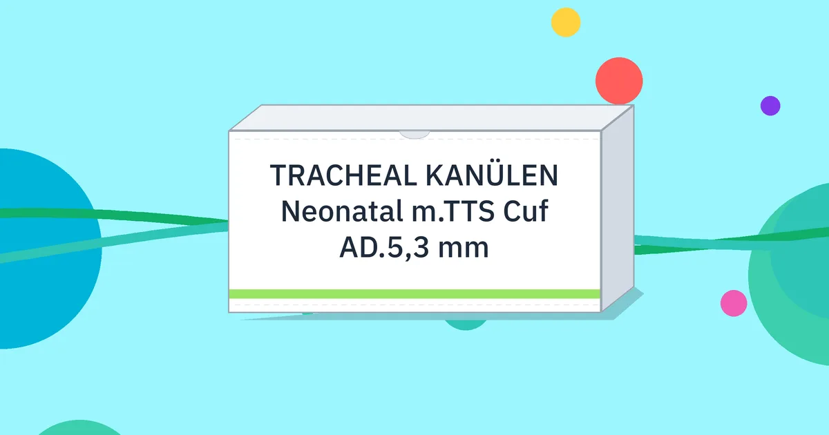 Symbolbild: Packung mit der Aufschrift TRACHEAL KANÜLEN Neonatal m.TTS Cuf AD.5,3 mm (PZN 09217528) – Verfügbarkeit und Bezug in Apotheken in Frankfurt am Main
