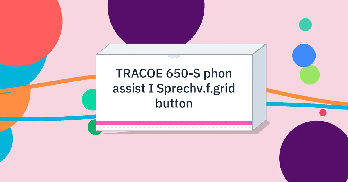 Symbolbild: Packung mit der Aufschrift TRACOE 650-S phon assist I Sprechv.f.grid button (PZN 02718931) – Verfügbarkeit und Bezug in Apotheken in Frankfurt am Main