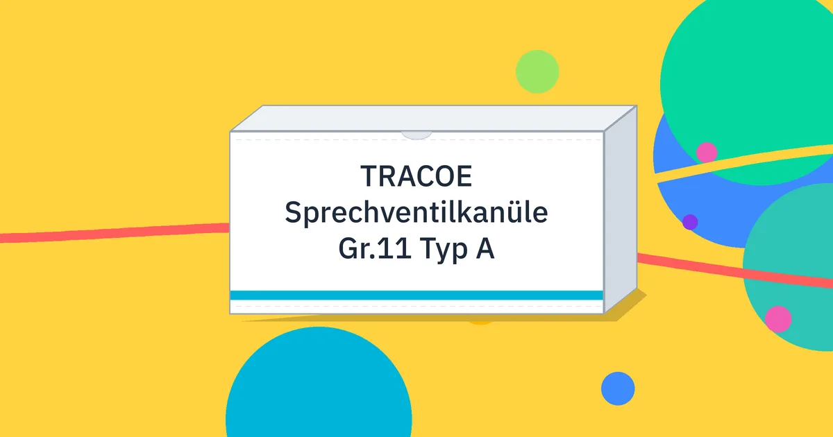 Symbolbild: Packung mit der Aufschrift TRACOE Sprechventilkanüle Gr.11 Typ A (PZN 07483496) – Verfügbarkeit und Bezug in Apotheken in Frankfurt am Main