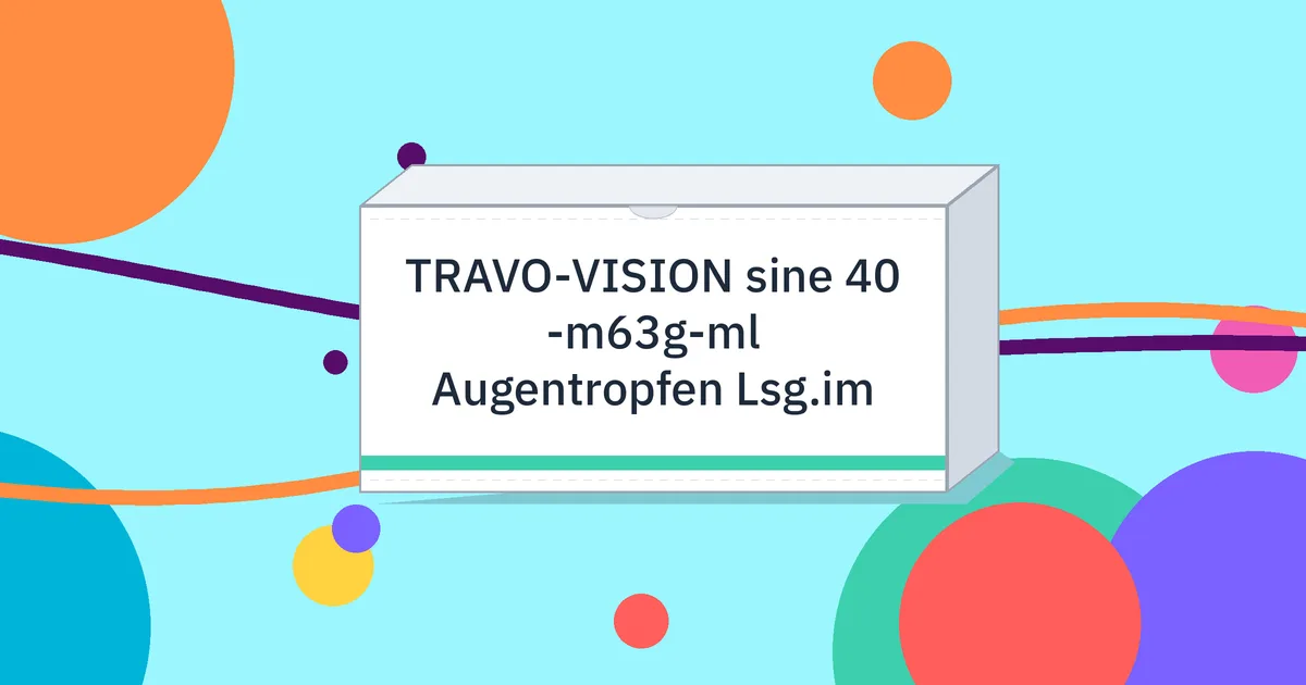Symbolbild: Packung mit der Aufschrift TRAVO-VISION sine 40 -m63g-ml Augentropfen Lsg.im (PZN 17467831) – Verfügbarkeit und Bezug in Apotheken in Frankfurt am Main