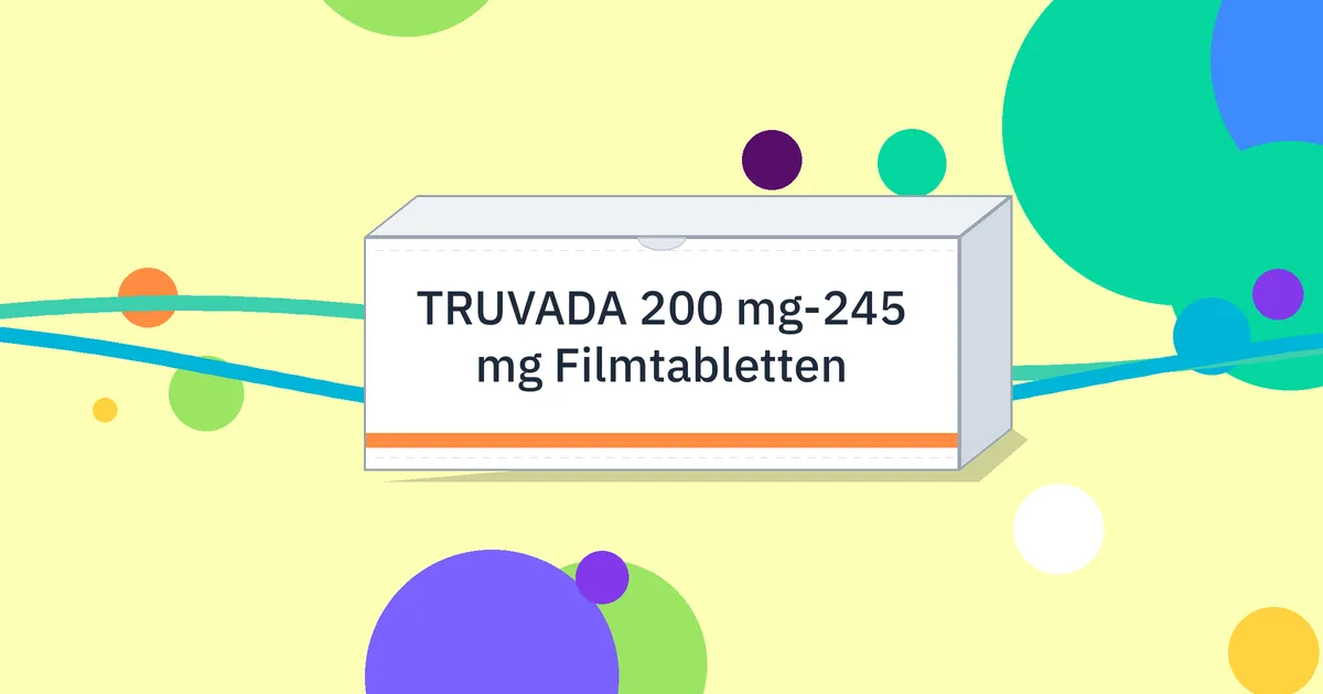 Symbolbild: Packung mit der Aufschrift TRUVADA 200 mg-245 mg Filmtabletten (PZN 01380424) – Verfügbarkeit und Bezug in Apotheken in Frankfurt am Main