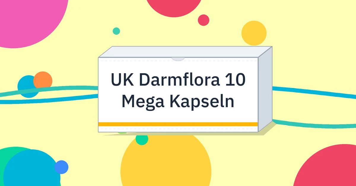 Symbolbild: Packung mit der Aufschrift UK Darmflora 10 Mega Kapseln (PZN 00477506) – Verfügbarkeit und Bezug in Apotheken in Frankfurt am Main