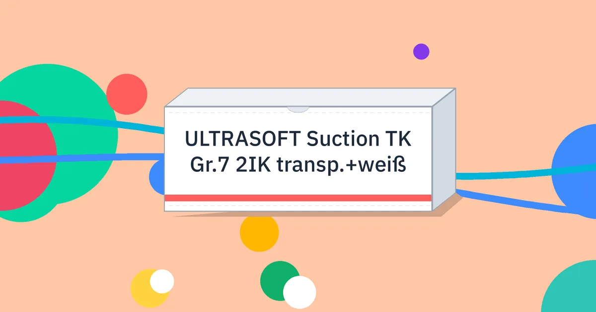 Symbolbild: Packung mit der Aufschrift ULTRASOFT Suction TK Gr.7 2IK transp.+weiß (PZN 10731549) – Verfügbarkeit und Bezug in Apotheken in Frankfurt am Main