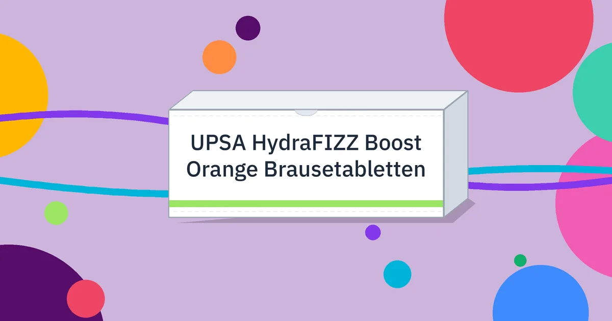 Symbolbild: Packung mit der Aufschrift UPSA HydraFIZZ Boost Orange Brausetabletten (PZN 19880038) – Verfügbarkeit und Bezug in Apotheken in Frankfurt am Main