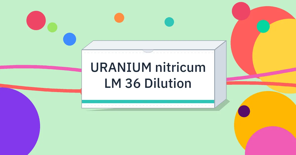 Symbolbild: Packung mit der Aufschrift URANIUM nitricum LM 36 Dilution (PZN 13256497) – Verfügbarkeit und Bezug in Apotheken in Frankfurt am Main