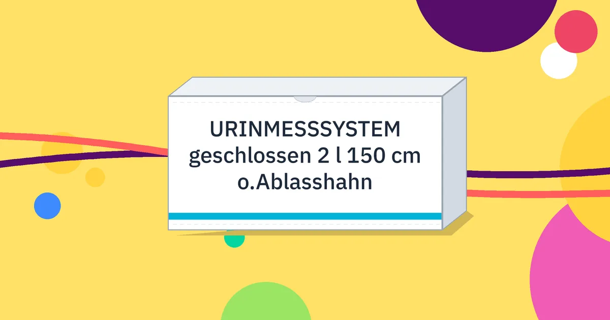 Symbolbild: Packung mit der Aufschrift URINMESSSYSTEM geschlossen 2 l 150 cm o.Ablasshahn (PZN 20204868) – Verfügbarkeit und Bezug in Apotheken in Frankfurt am Main