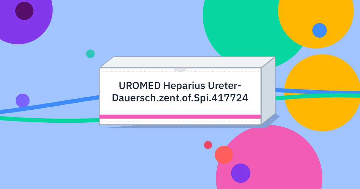 Symbolbild: Packung mit der Aufschrift UROMED Heparius Ureter-Dauersch.zent.of.Spi.417724 (PZN 11370823) – Verfügbarkeit und Bezug in Apotheken in Frankfurt am Main