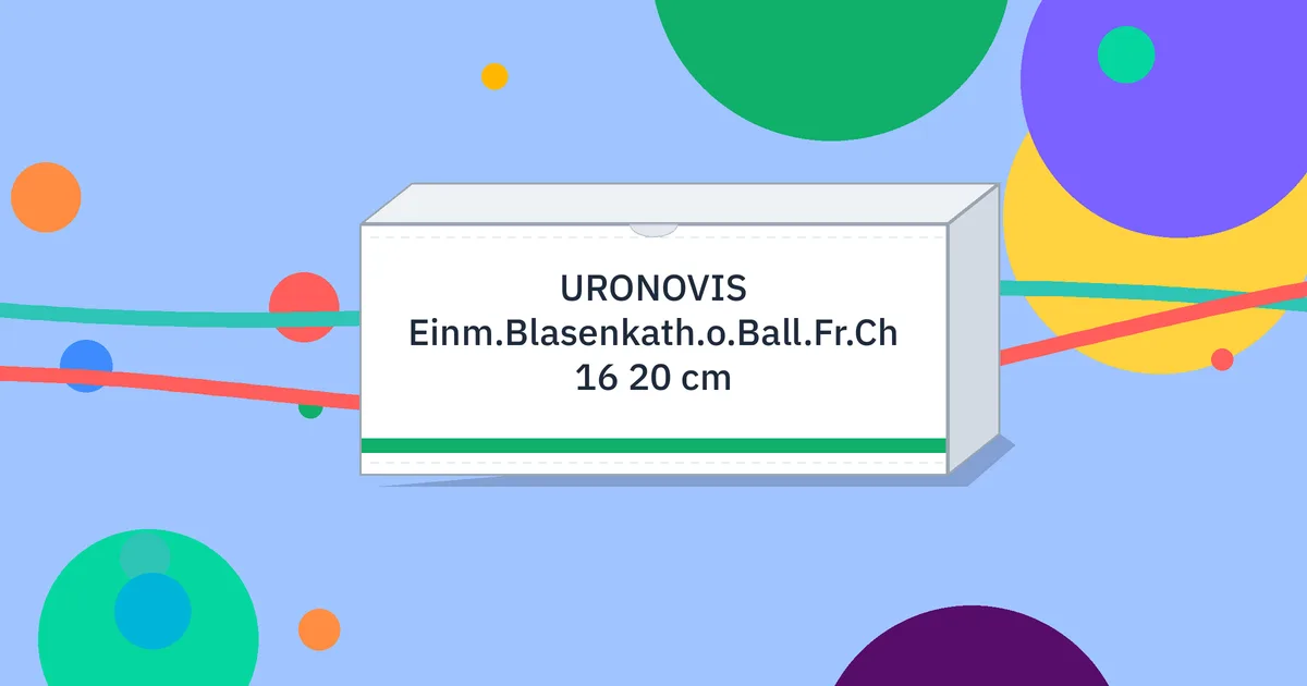 Symbolbild: Packung mit der Aufschrift URONOVIS Einm.Blasenkath.o.Ball.Fr.Ch 16 20 cm (PZN 03760622) – Verfügbarkeit und Bezug in Apotheken in Frankfurt am Main