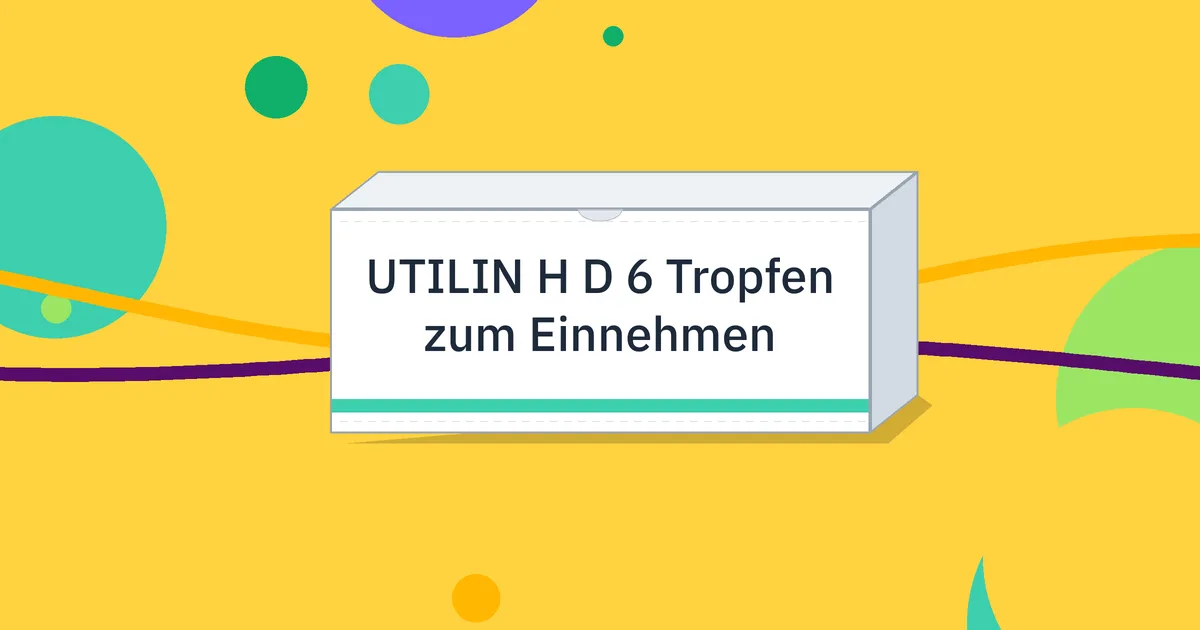 Symbolbild: Packung mit der Aufschrift UTILIN H D 6 Tropfen zum Einnehmen (PZN 13660270) – Verfügbarkeit und Bezug in Apotheken in Frankfurt am Main