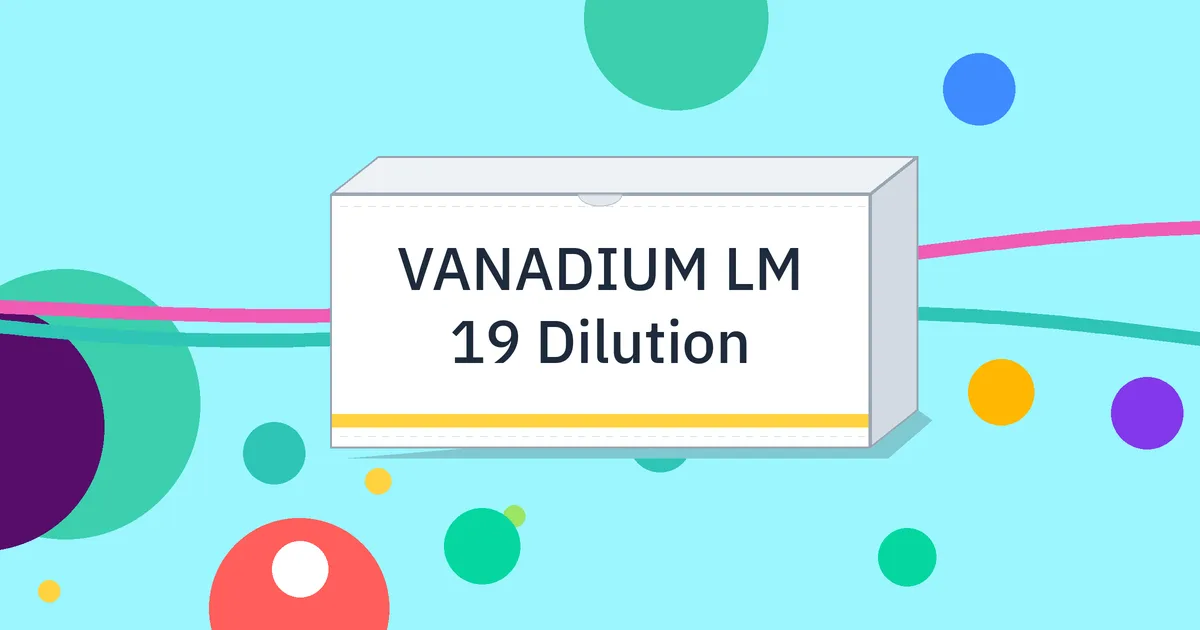 Symbolbild: Packung mit der Aufschrift VANADIUM LM 19 Dilution (PZN 13262718) – Verfügbarkeit und Bezug in Apotheken in Frankfurt am Main