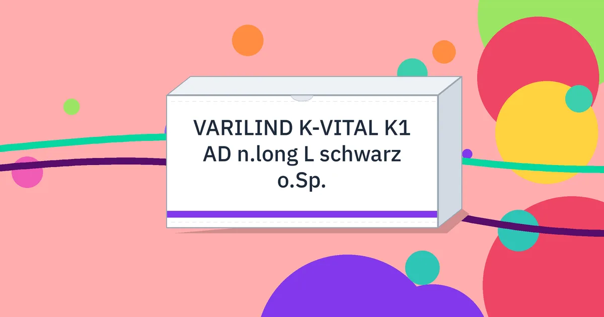 Symbolbild: Packung mit der Aufschrift VARILIND K-VITAL K1 AD n.long L schwarz o.Sp. (PZN 20566850) – Verfügbarkeit und Bezug in Apotheken in Frankfurt am Main
