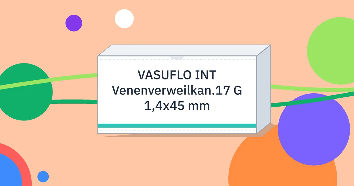 Symbolbild: Packung mit der Aufschrift VASUFLO INT Venenverweilkan.17 G 1,4x45 mm (PZN 00270159) – Verfügbarkeit und Bezug in Apotheken in Frankfurt am Main