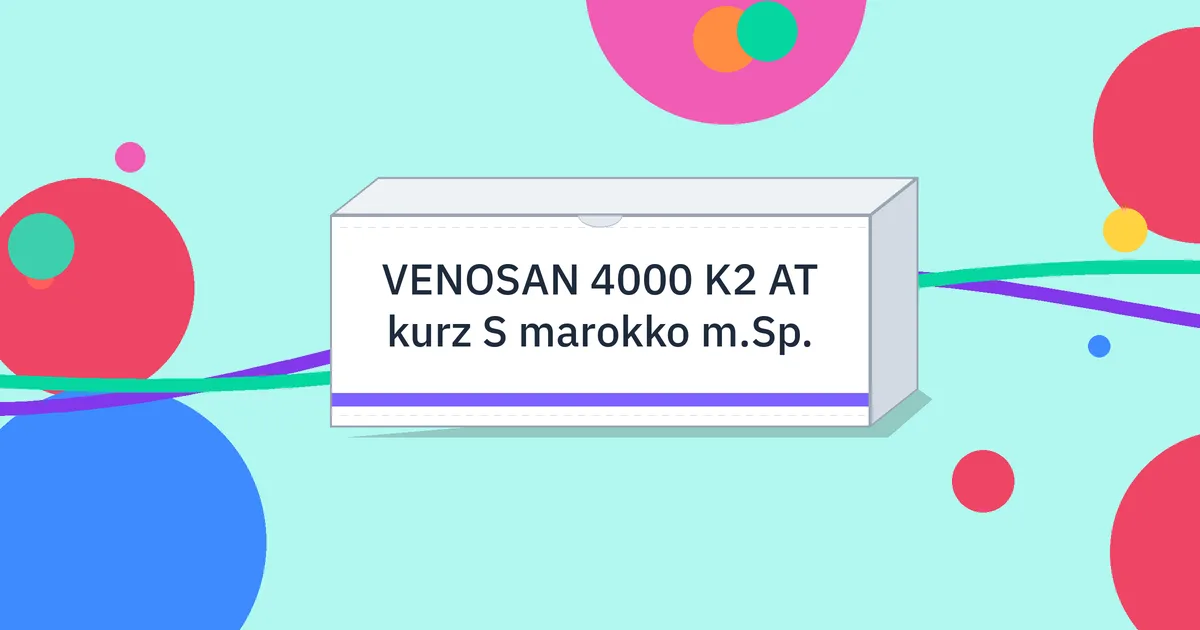 Symbolbild: Packung mit der Aufschrift VENOSAN 4000 K2 AT kurz S marokko m.Sp. (PZN 14425921) – Verfügbarkeit und Bezug in Apotheken in Frankfurt am Main