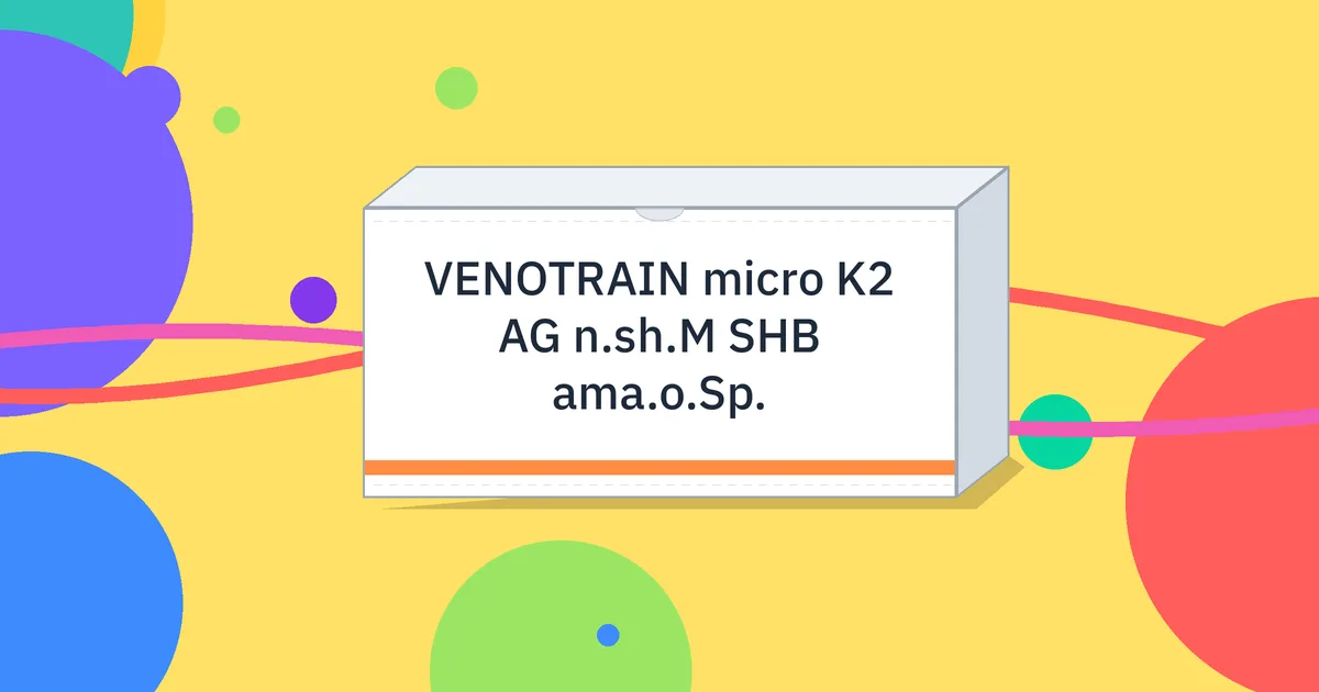 Symbolbild: Packung mit der Aufschrift VENOTRAIN micro K2 AG n.sh.M SHB ama.o.Sp. (PZN 05715028) – Verfügbarkeit und Bezug in Apotheken in Frankfurt am Main