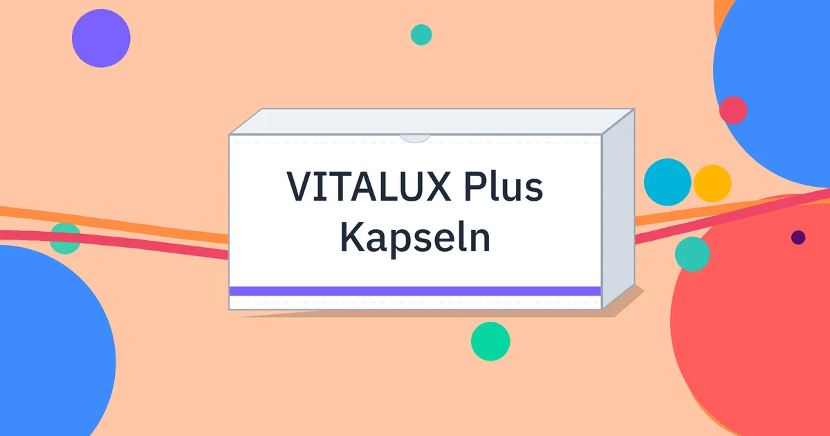 Symbolbild: Packung mit der Aufschrift VITALUX Plus Kapseln (PZN 18044831) – Verfügbarkeit und Bezug in Apotheken in Frankfurt am Main