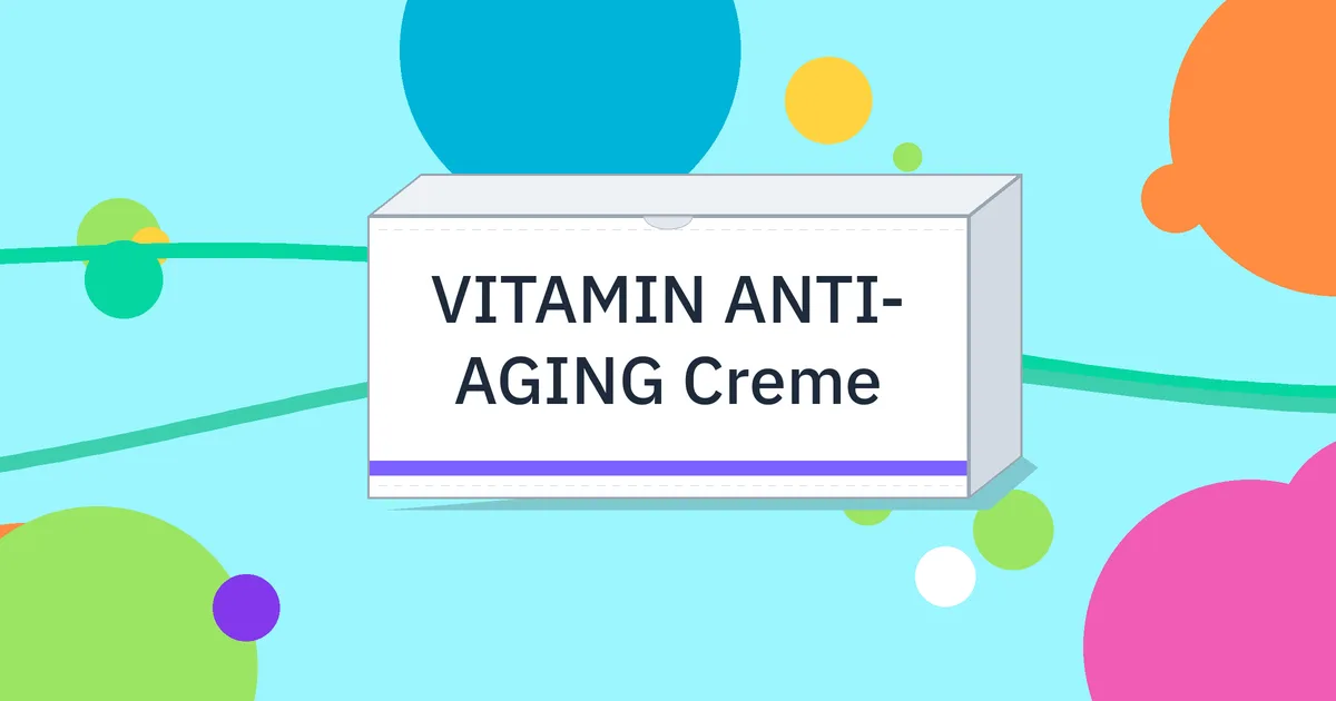 Symbolbild: Packung mit der Aufschrift VITAMIN ANTI-AGING Creme (PZN 10393615) – Verfügbarkeit und Bezug in Apotheken in Frankfurt am Main