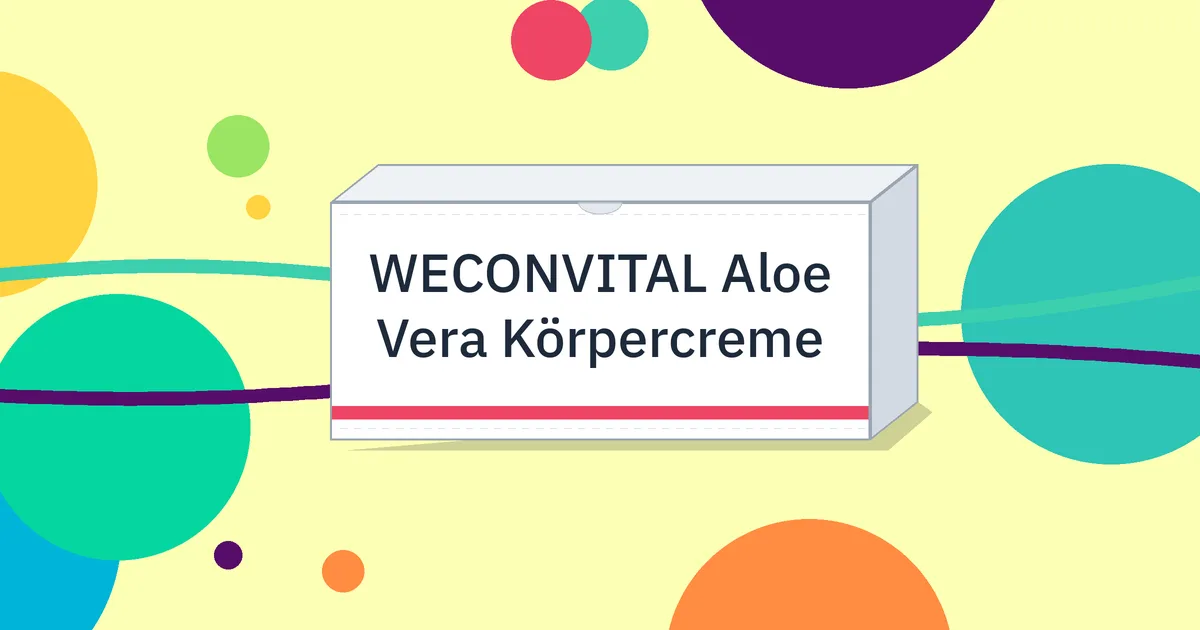 Symbolbild: Packung mit der Aufschrift WECONVITAL Aloe Vera Körpercreme (PZN 13875390) – Verfügbarkeit und Bezug in Apotheken in Frankfurt am Main
