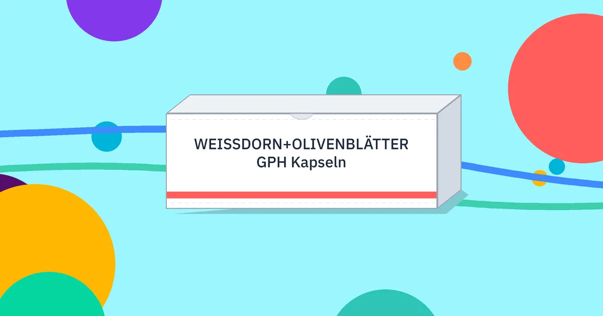 Symbolbild: Packung mit der Aufschrift WEISSDORN+OLIVENBLÄTTER GPH Kapseln (PZN 00966458) – Verfügbarkeit und Bezug in Apotheken in Frankfurt am Main