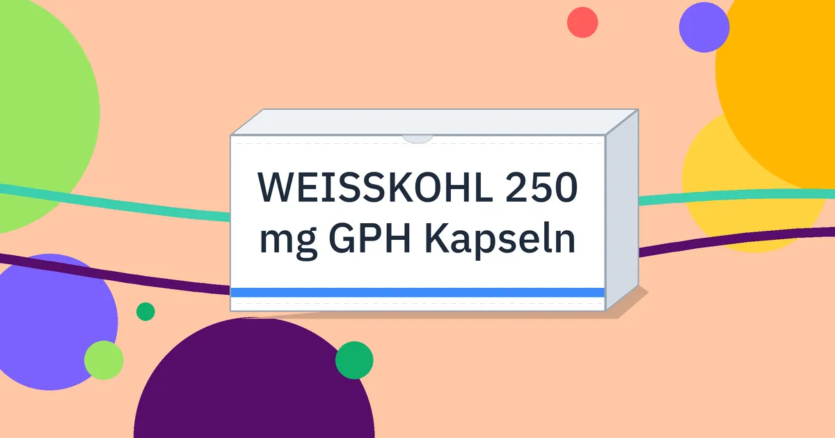 Symbolbild: Packung mit der Aufschrift WEISSKOHL 250 mg GPH Kapseln (PZN 00955259) – Verfügbarkeit und Bezug in Apotheken in Frankfurt am Main